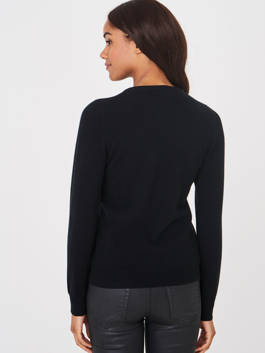 Women's Basic organic cashmere cardigan with round neck | REPEAT cashmere