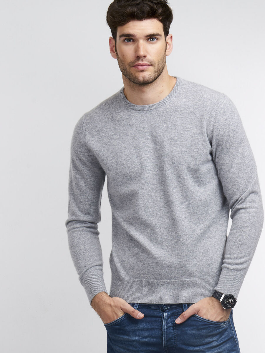 Men's Men's cashmere round neck sweater | REPEAT cashmere