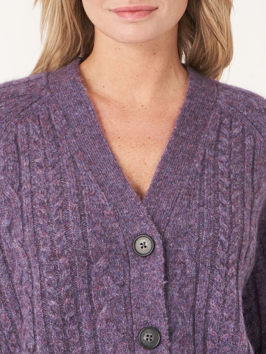 Buttoned cable knit cardigan