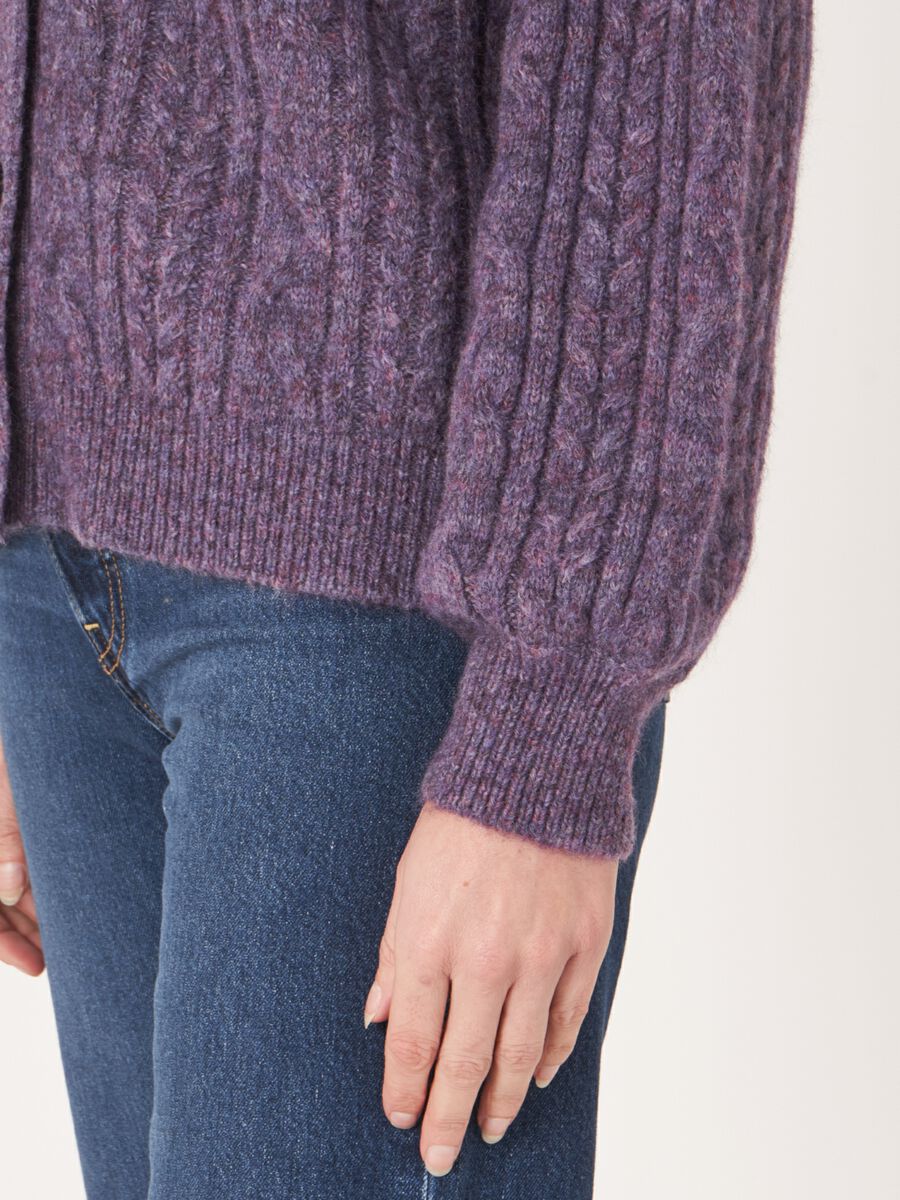 Buttoned cable knit cardigan