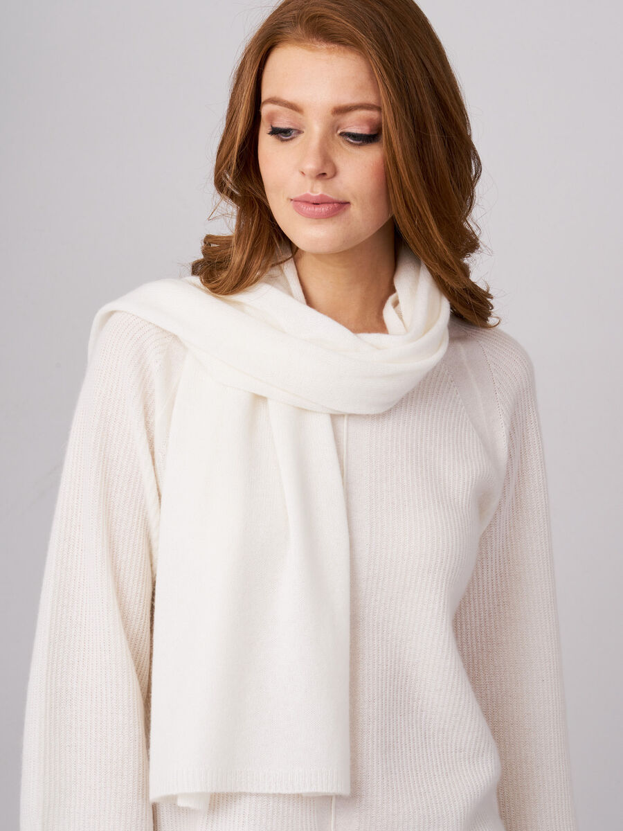 Fine knit organic cashmere scarf