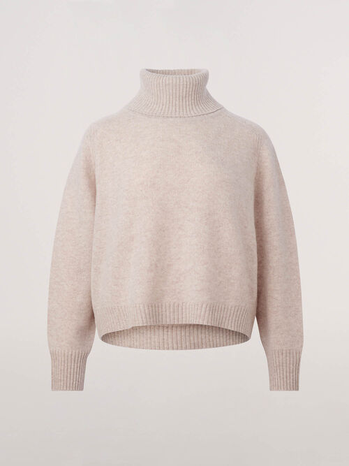 High neck boxy cashmere sweater
